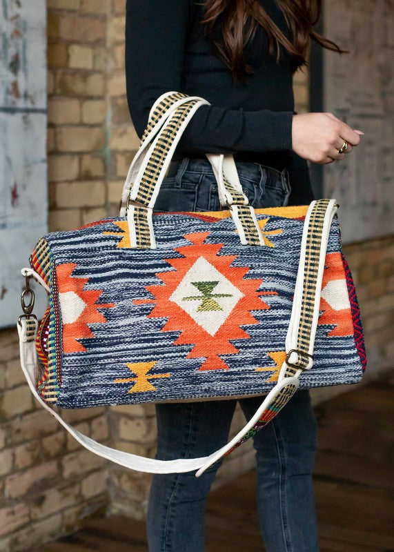 Buy Woven Pattern Duffel Bag - Style Trolley