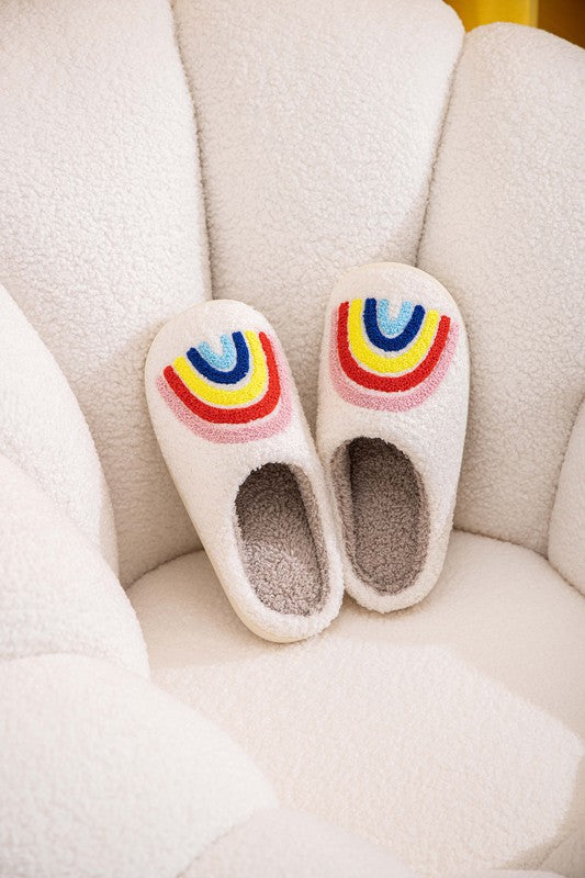 Rainbow Cozy Sherpa Slippers – Style Trolley