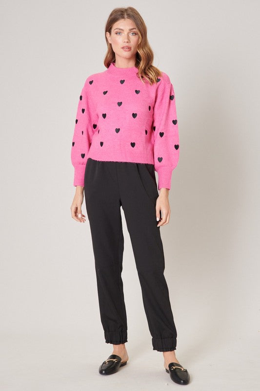 Cross My Heart Embroidered Sweater – Style Trolley
